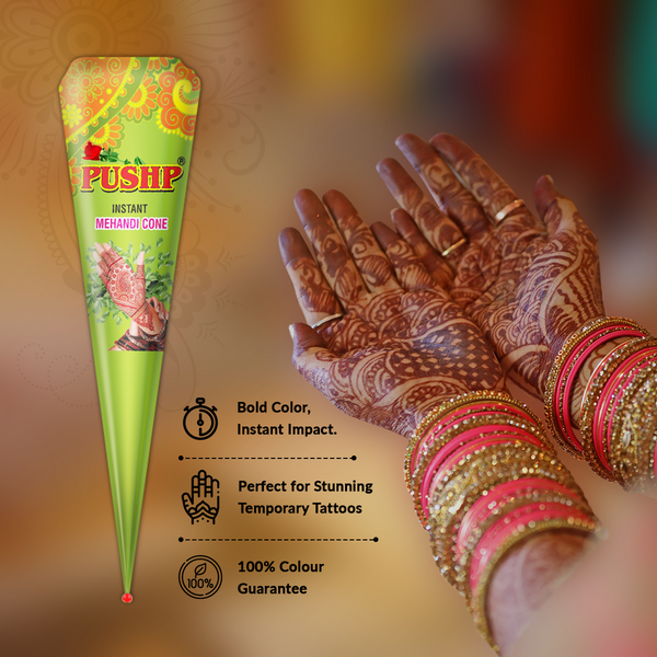 Pushp Henna Mehandi Cone Green Wrapper
